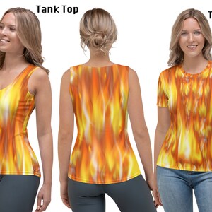 Fire Flames Costume Woman Halloween Element Cosplay Yoga Leggings Rash ...