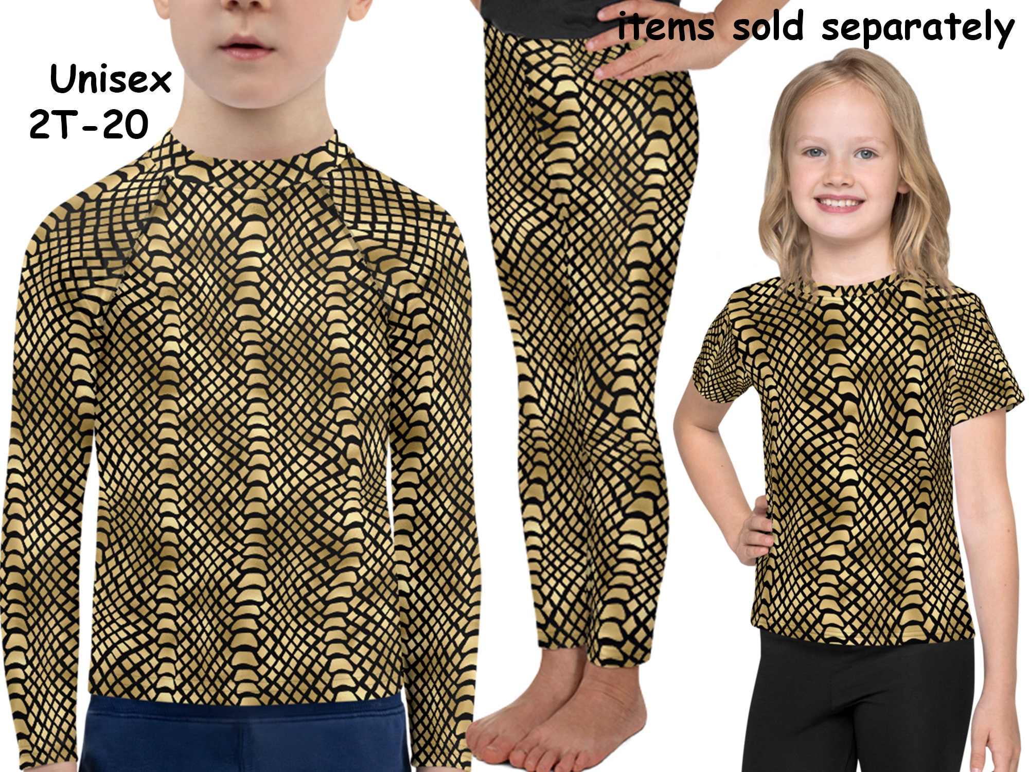 Crocodile Print Activewear Costume Kids Halloween Reptile Cosplay ...