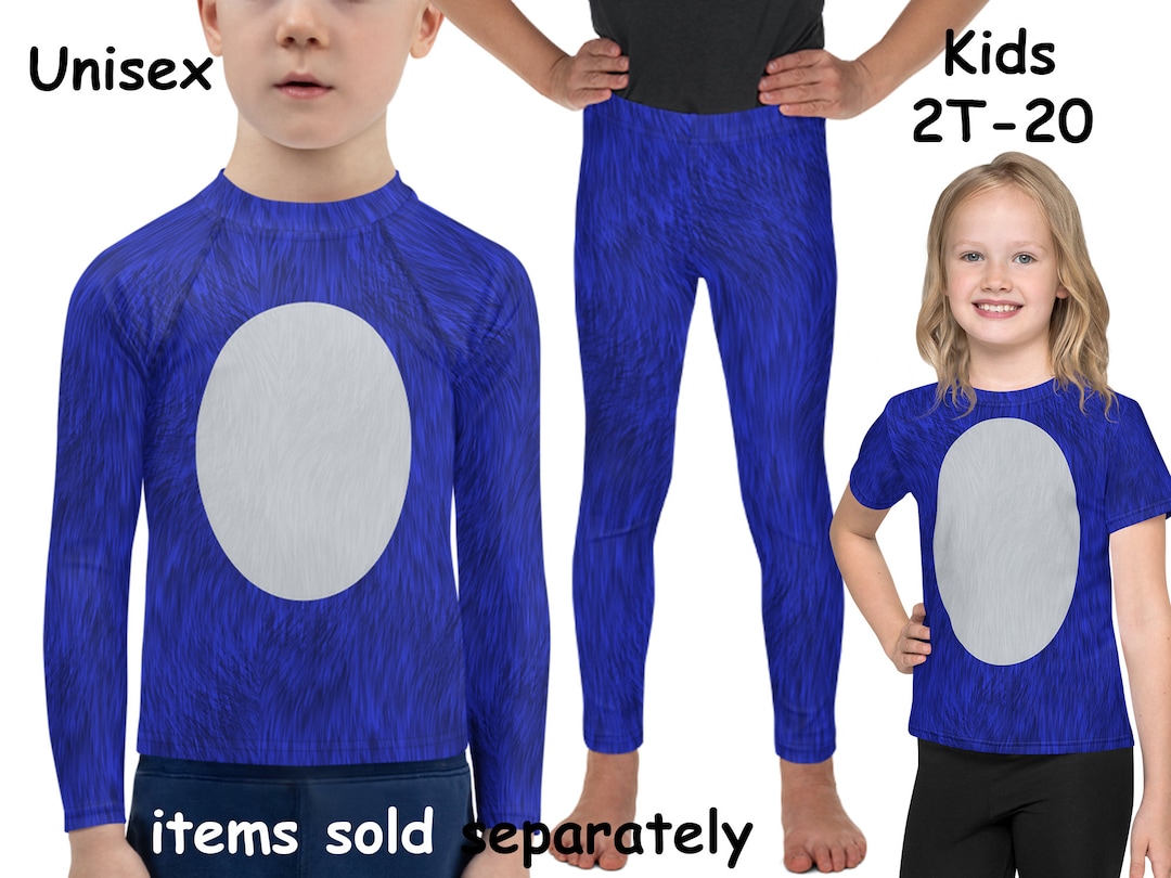 Blue Furry Animal Costume Kids Halloween Print Cosplay Leggings ...