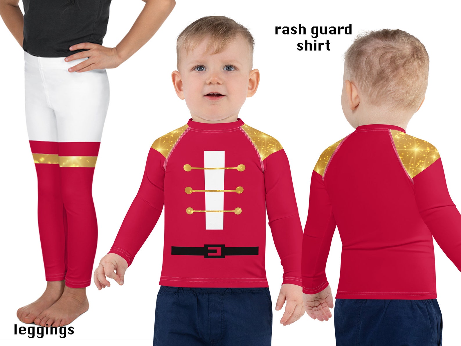 Christmas Toy Soldier Nut Cracker Costume Kids Athletic Leggings Pants ...