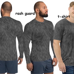 Wolf Costume Activewear Man Werewolf Gray Furry Print Fursuit Cat Rash ...