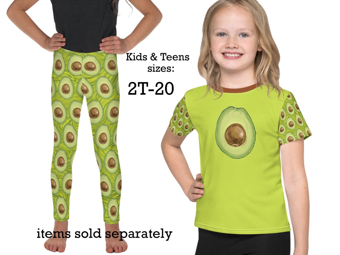 Avocado Costume Kids Halloween Leggings T-shirt Children Cosplay Avo ...