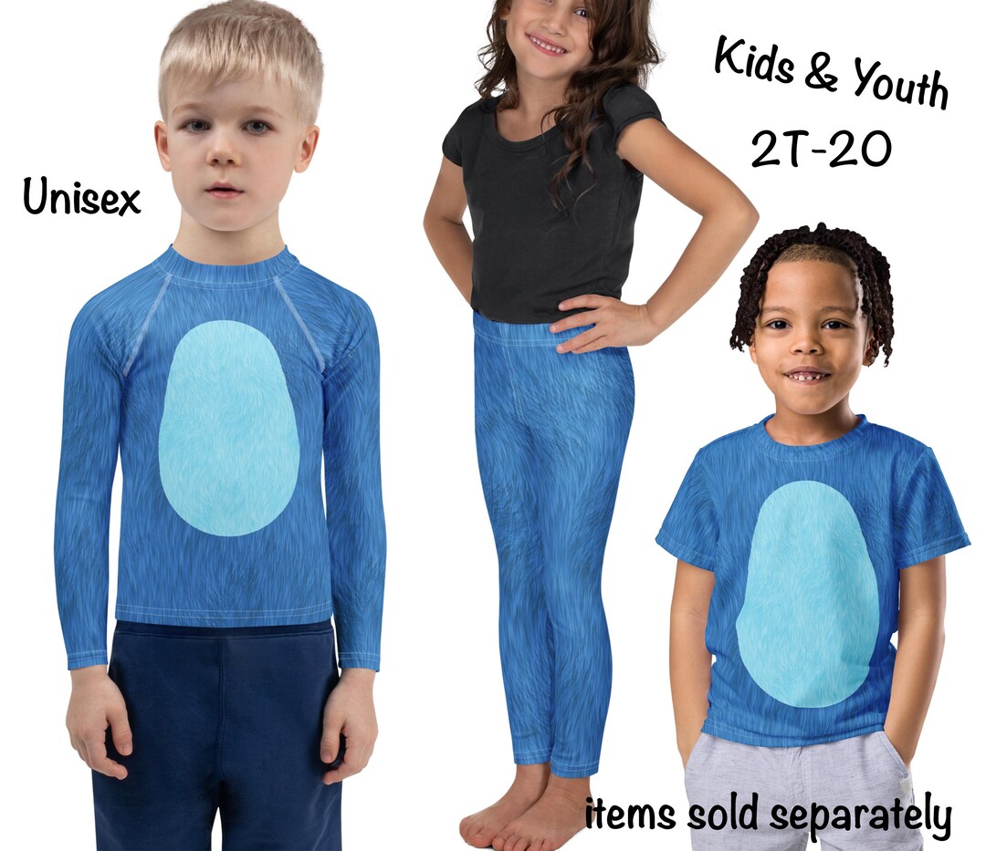 Blue Furry Animal Print Costume Children Activewear Cosplay Kids ...