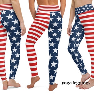 4th of July Workout Leggings Sports Bra American Flag Women's Yoga ...