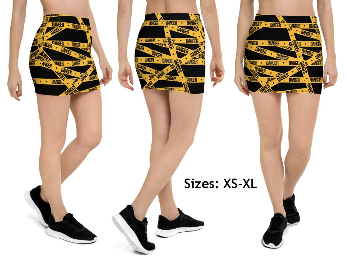 Danger Ribbon Dress Halloween Women Cosplay Warning Skirt - Etsy