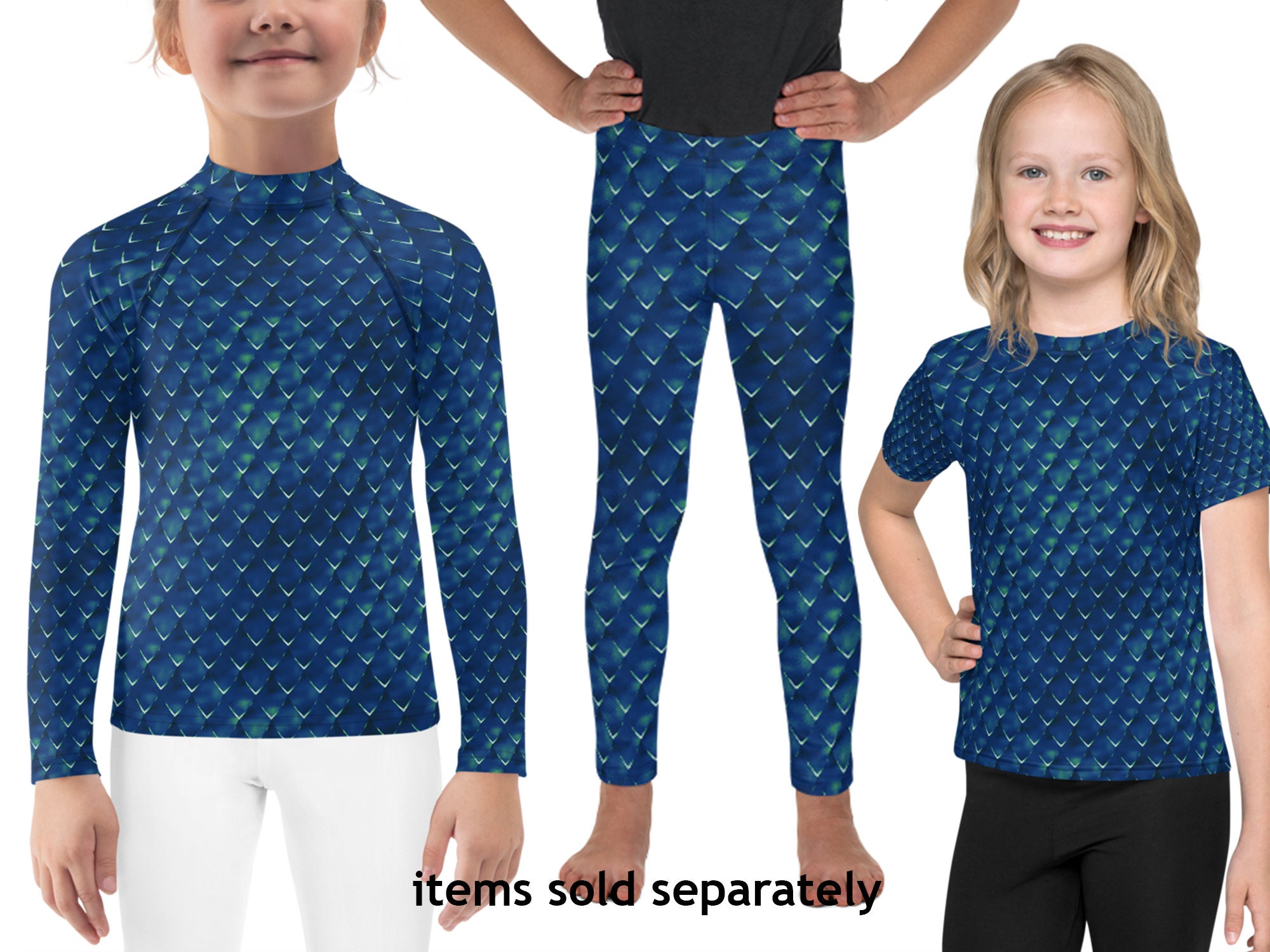 Blue Dragon Scales Costume Kids Athletic Halloween Children - Etsy