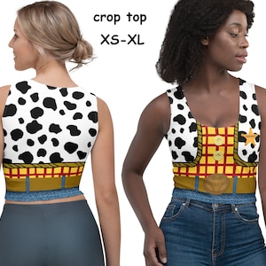 Woody Toy Story Running Woman Crop Top Skater Skirt Cowboy Halloween ...