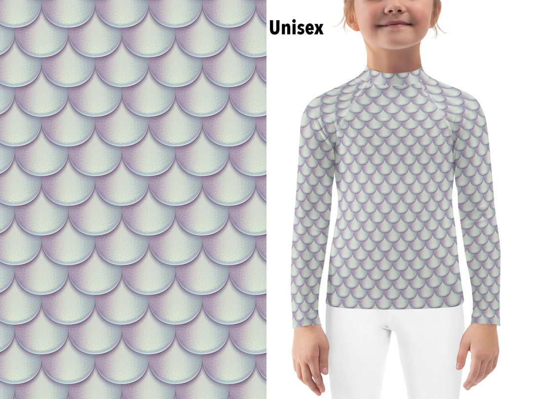 Silver Fish Scales Print Kids Athletic Costume Leggings - Etsy