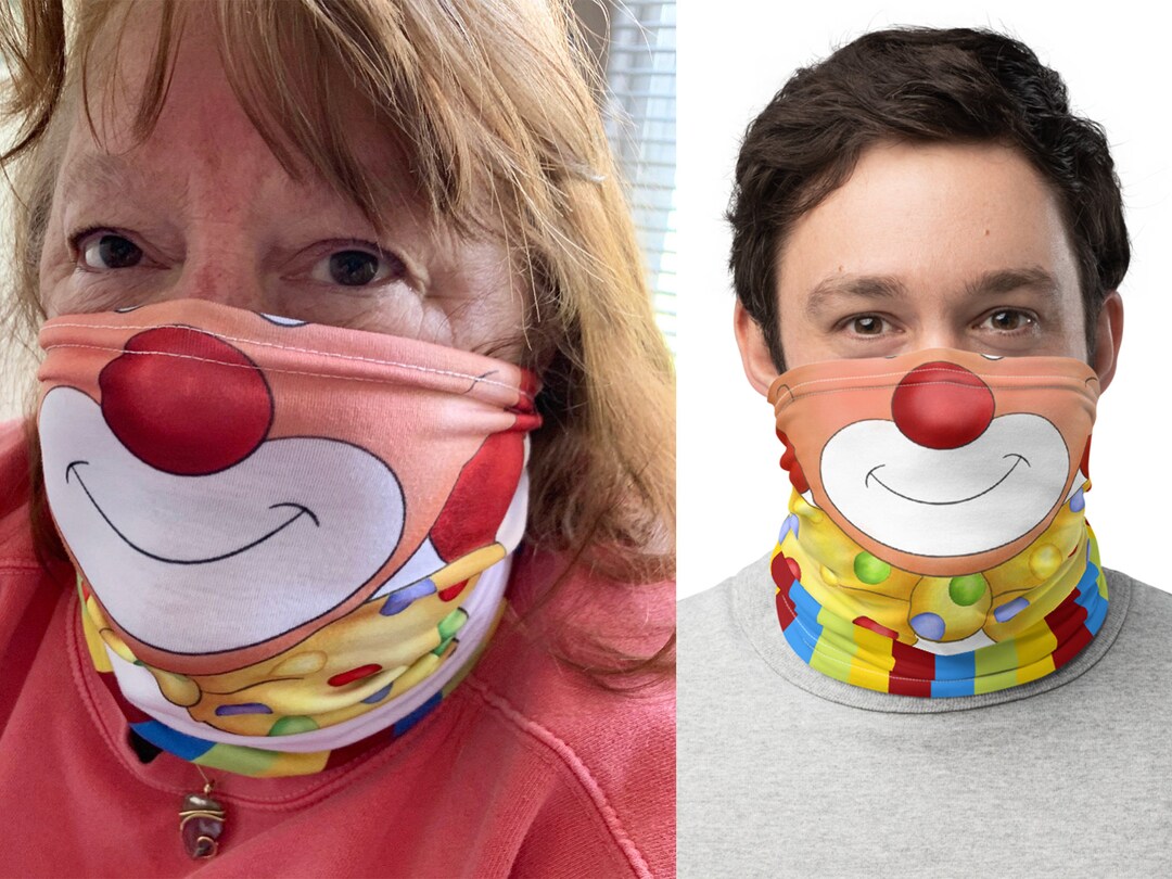 Clown Mask Halloween Neck Gaiter Face Cosplay Smile Striped - Etsy