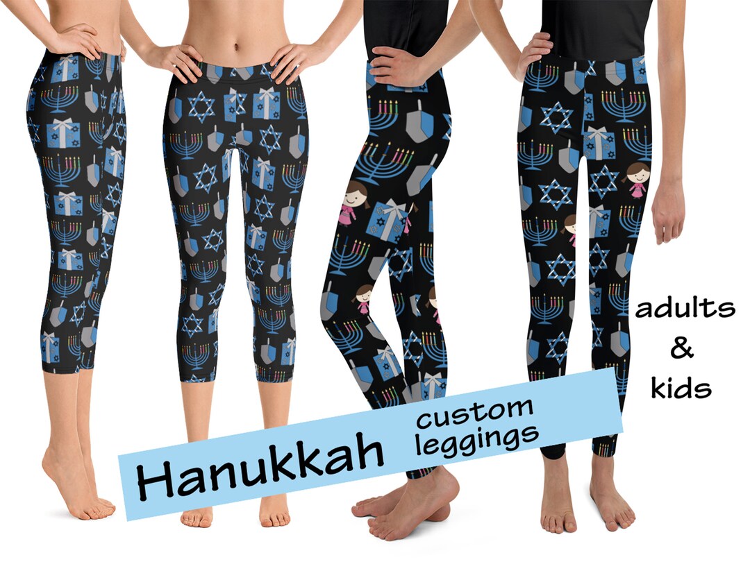 Hanukkah Leggings Women Yoga Pants Jewish Festival Fitness Running ...