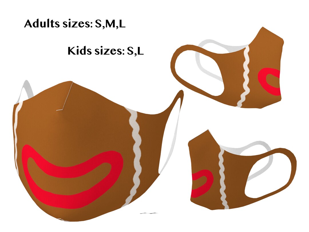 Gingerbread Face Mask Shrek Christmas Cosplay Halloween Costume Ginger ...