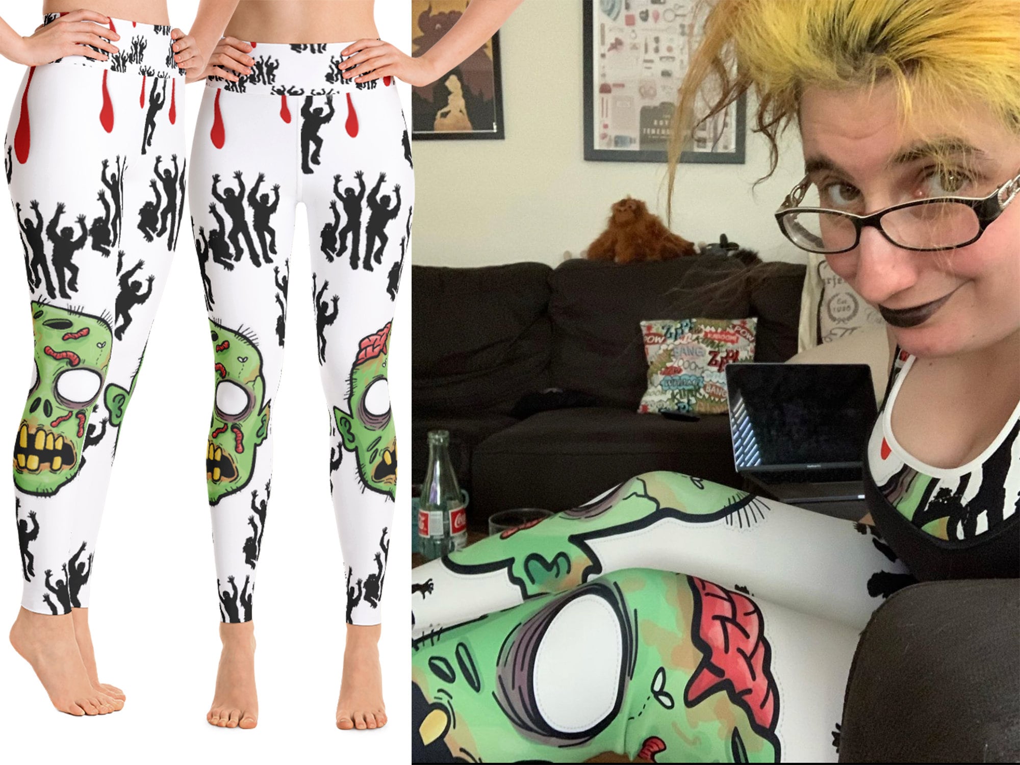 Zombie Halloween Athletic Outfit Women Leggings Costume Sports | Etsy