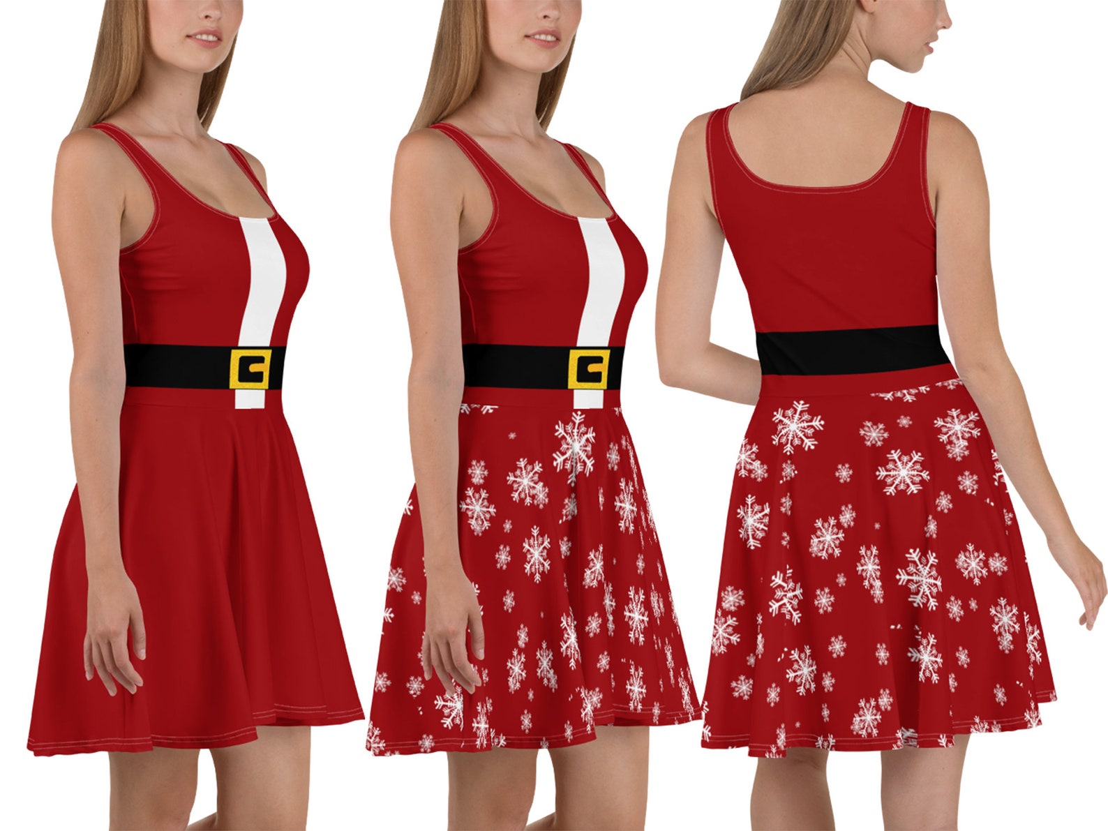 Santa Claus Dress Women Christmas Costume Cosplay Skater - Etsy