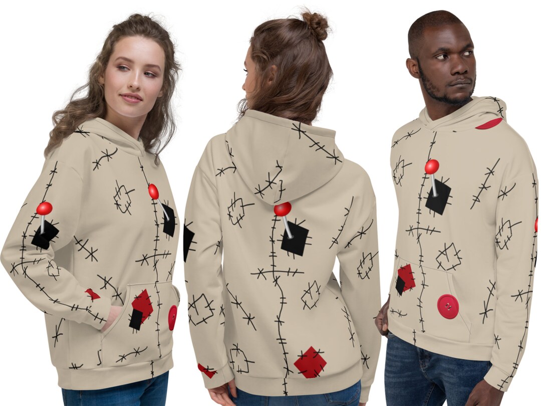 Voodoo Doll Shirt Hoodie Halloween Witch Costume Patchwork Witchcraft ...