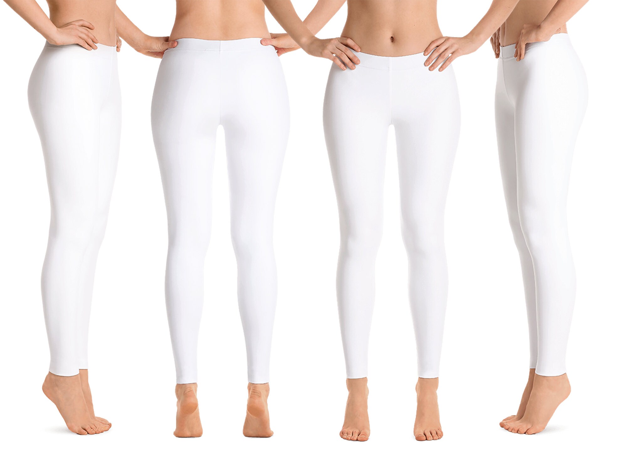 White Workout Pants Yoga Capris Leggings Women Bride Fitness - Etsy