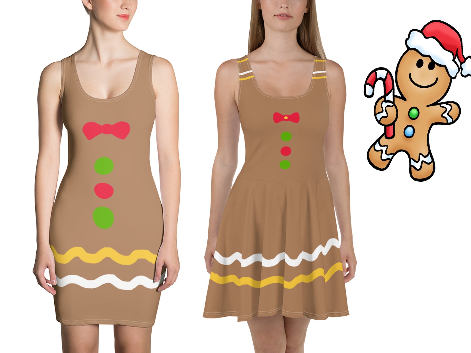 Gingerbread Man Dress Women Christmas Costume Cosplay Skater | Etsy