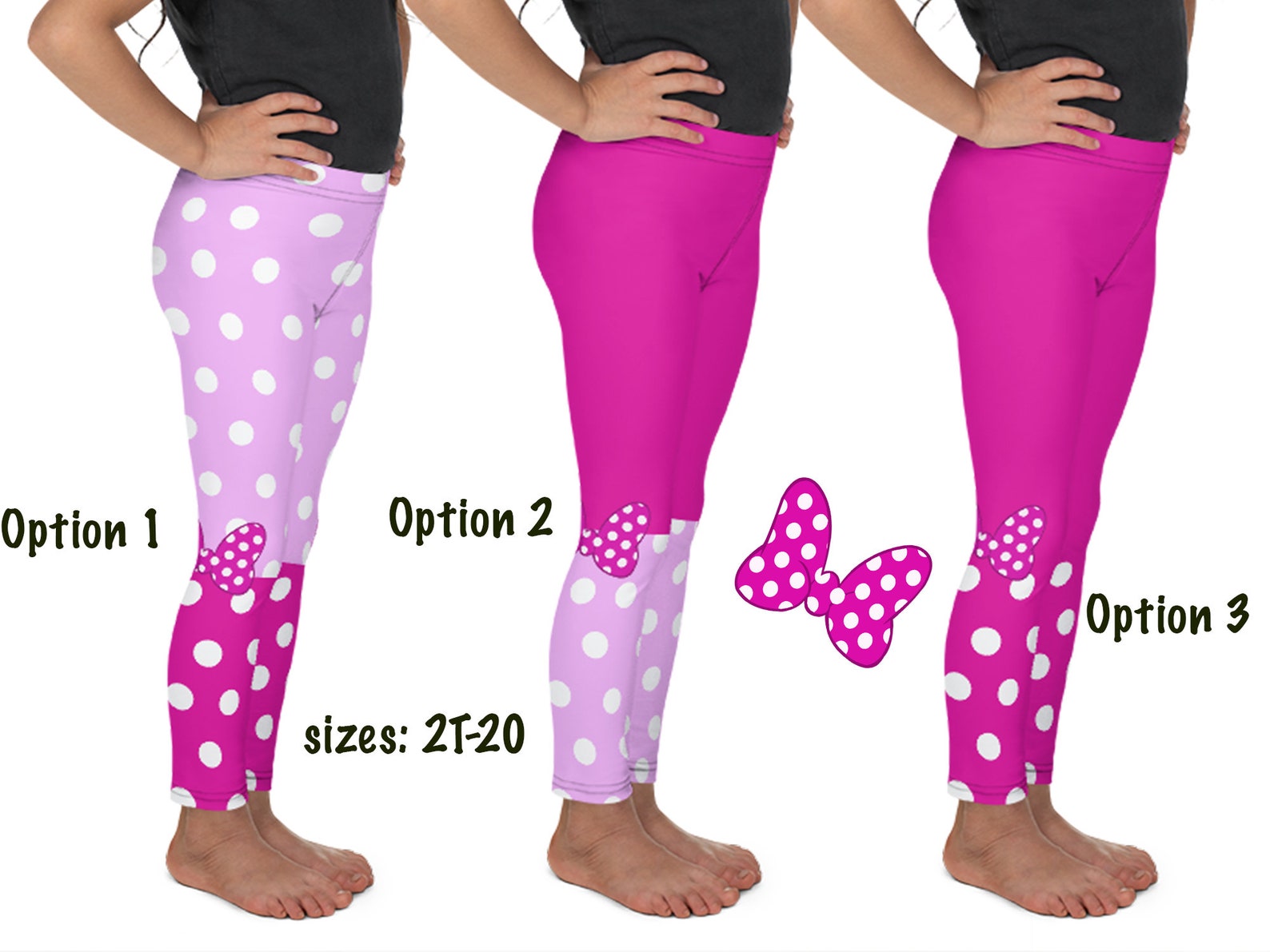 Pink Minnie Bow Kids Athletic Leggings Polka Dot Mouse Pants - Etsy Canada
