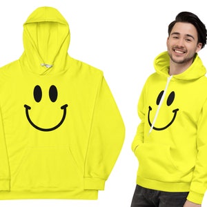 Smiley Face Emoji Unisex Hoodie Shirt Halloween Costume Yellow Cute ...