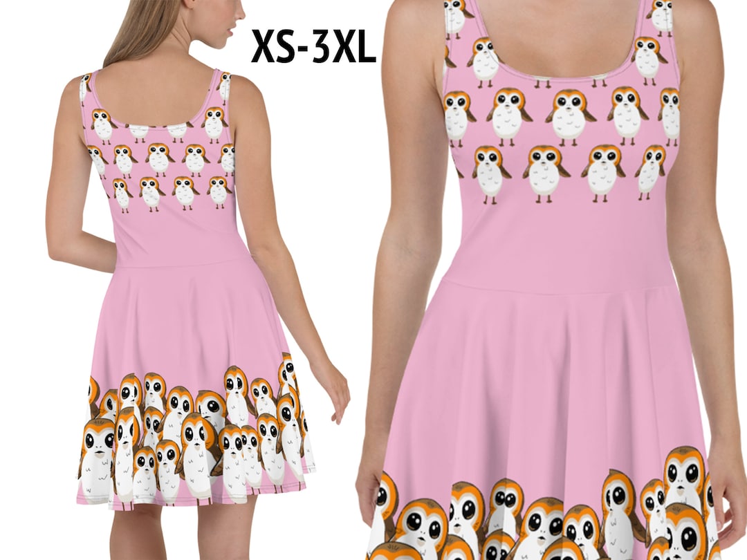 Porg Birds Skater Dress Women Cosplay Halloween Costume Running Outfit ...
