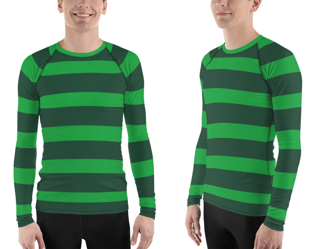 Green Striped Shirt Men Villain Rash Guard Halloween Costume Top ...