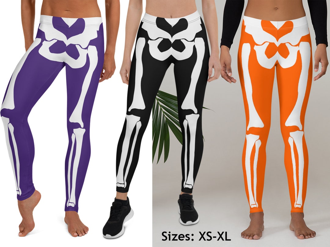 Skeleton Costume Halloween Woman Activewear Leggings Cosplay Workout ...