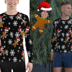 Custom Christmas Rash Guard Shirt Men Gift Personalized Athletic Top ...