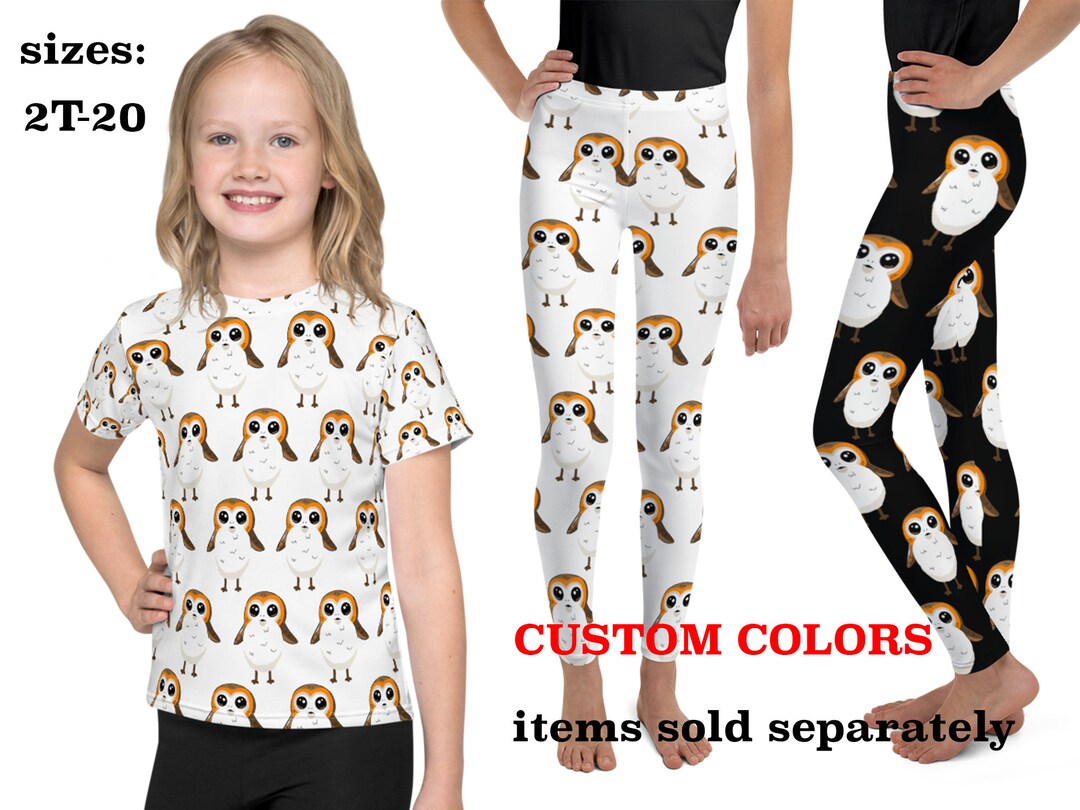 Porg Kids Costume Star Wars Leggings Halloween Cosplay T-shirt Rash ...