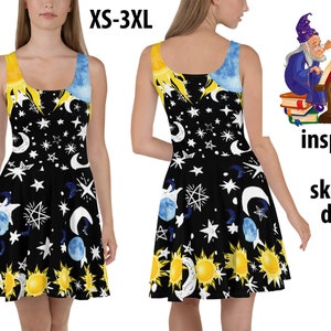 Stargazer Skater Dress Astronomer Costume Halloween Stars Day Night Sun ...