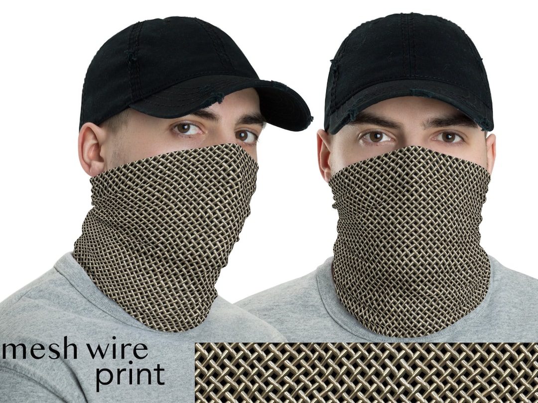 Chainmail Metal Mesh Wire Fabric Print Knight Face Mask Men Halloween ...