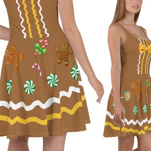 Gingerman Skater Dress Women Christmas Gingerbread Cookie Costume ...