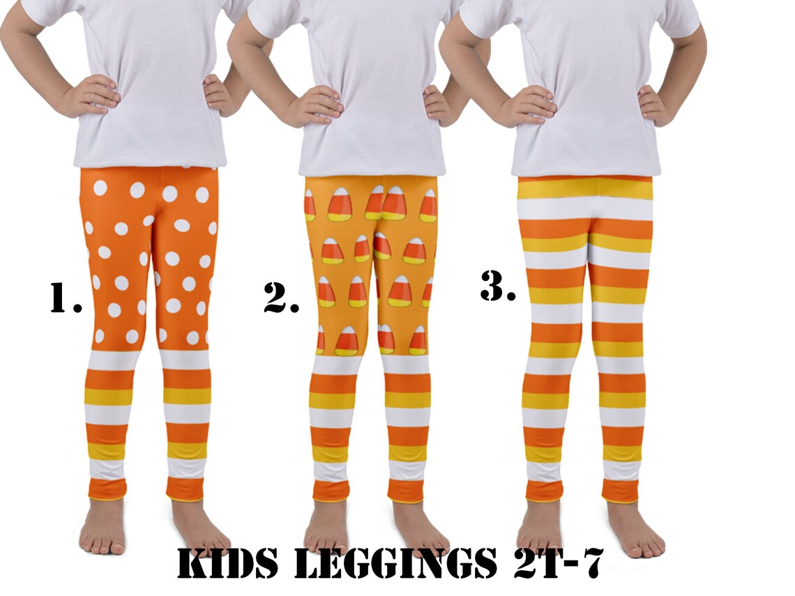 Halloween Candy Corn Striped Leggings Kids Pants Polka Dot Cosplay ...