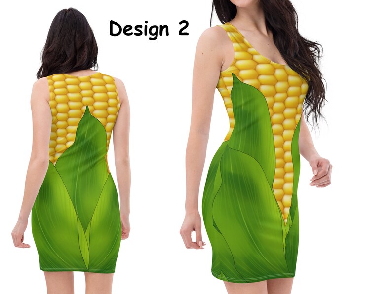 Corn Cob Bodycon Dress Women Cosplay Halloween Costume Tank Fitted ...