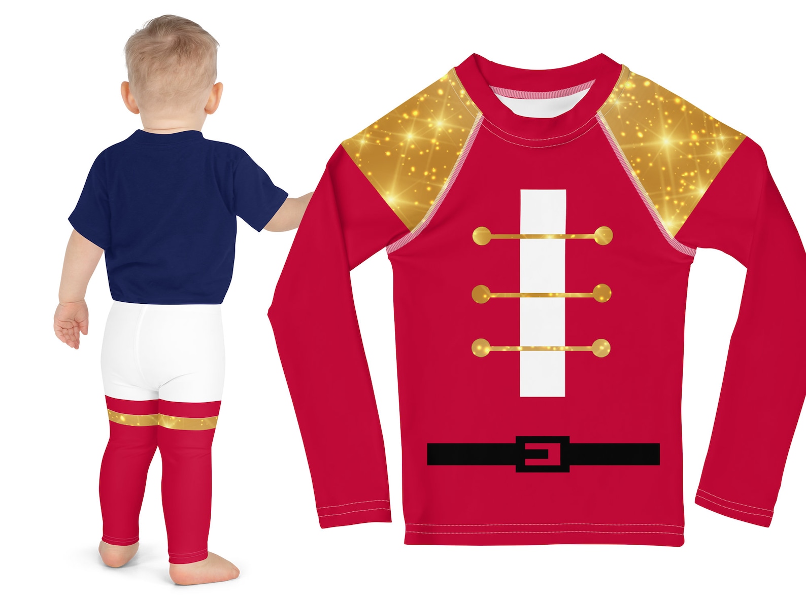 Christmas Toy Soldier Nut Cracker Costume Kids Athletic Leggings Pants ...