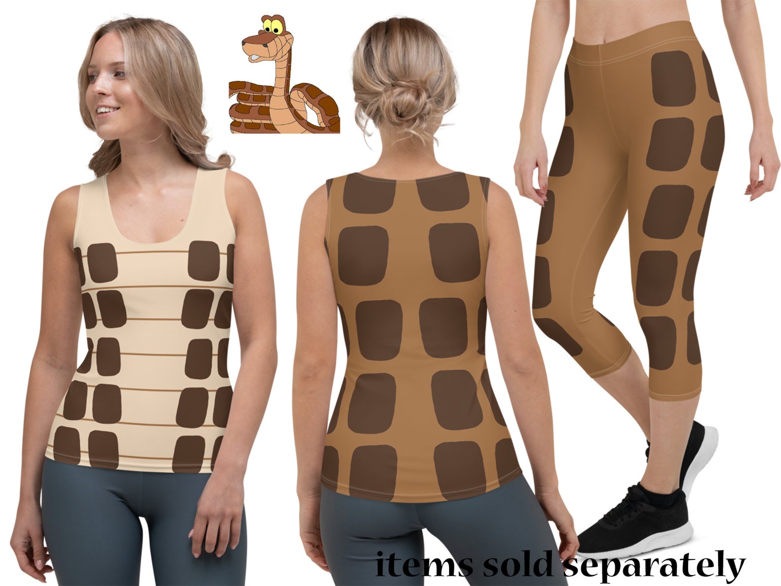 Kaa Snake Workout Costume Women Running Outfit Capris Pants - Etsy