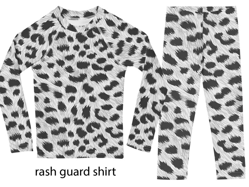 Snow Leopard Furry Print Kids Costume Leggings Animal Cosplay Spandex ...