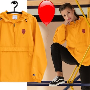 George Yellow Raincoat Red Balloon Embroidery Horror Movie Jacket ...