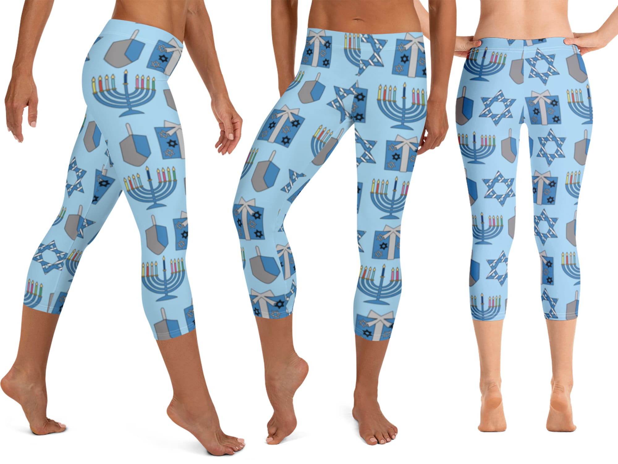 Hanukkah Workout Leggings Women Pants Jewish Festival Fitness Running ...