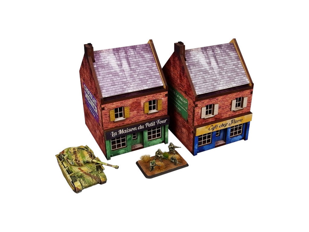 WW2 Normandy Cafe (2 Pieces) PREPAINTED [15mm/1:100] [flames of War ...