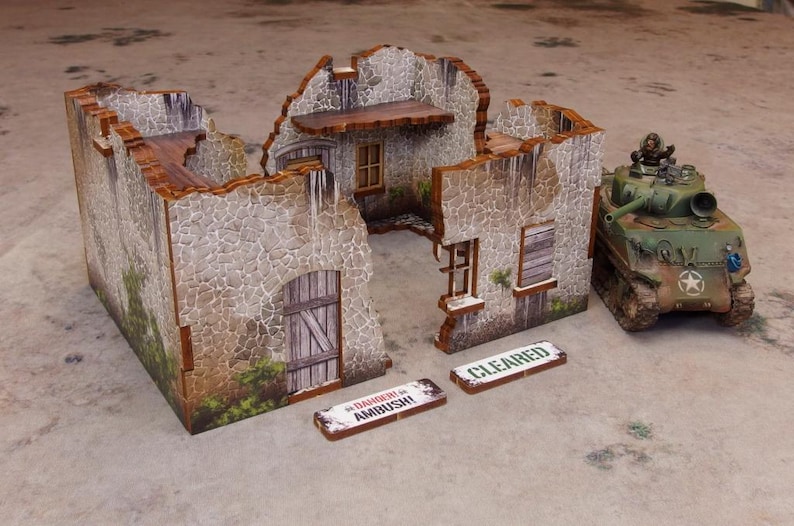 WW2 Bolt Action Achtung Panzer PREPAINTED Wargaming Terrain 28mm 1:56 ...