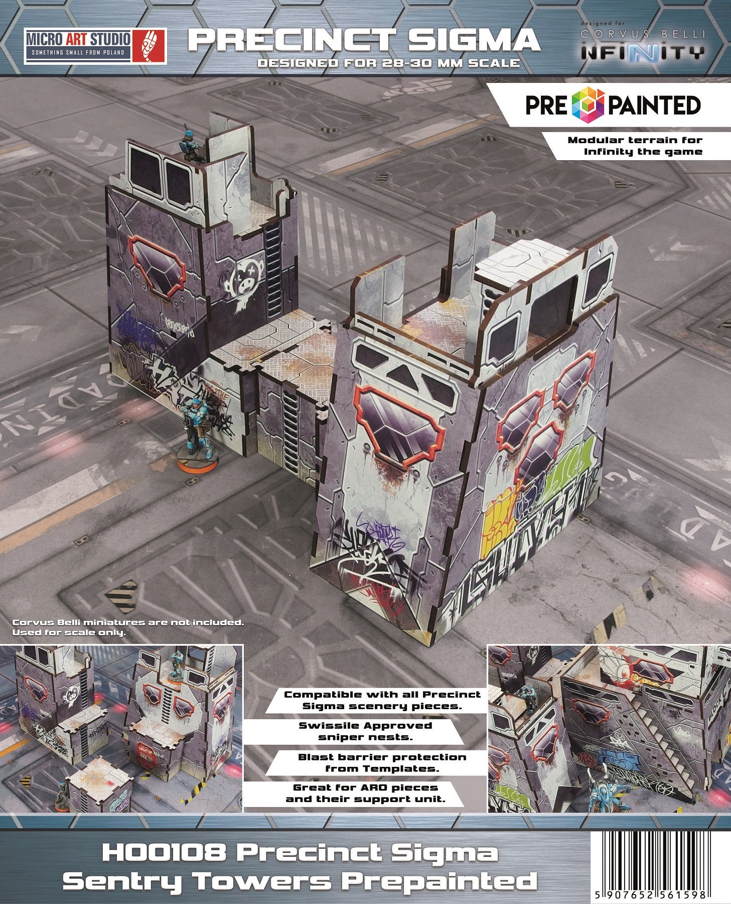 Precinct Sigma Sentry Towers (2) PREPAINTED (gray) - Etsy