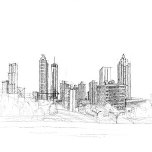 Atlanta Skyline - Limited Edition Architecture Sketch - Etsy