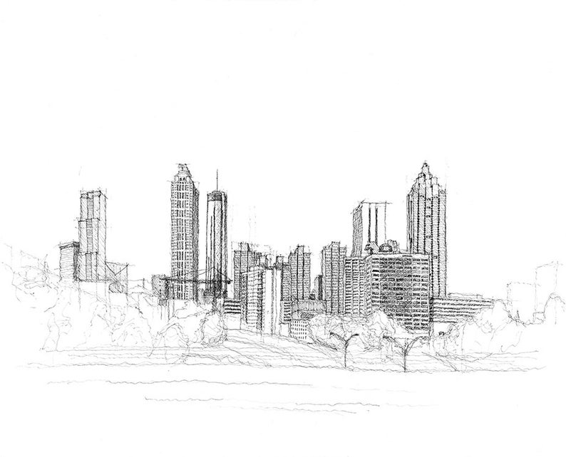 Atlanta Skyline - Limited Edition Architecture Sketch - Etsy