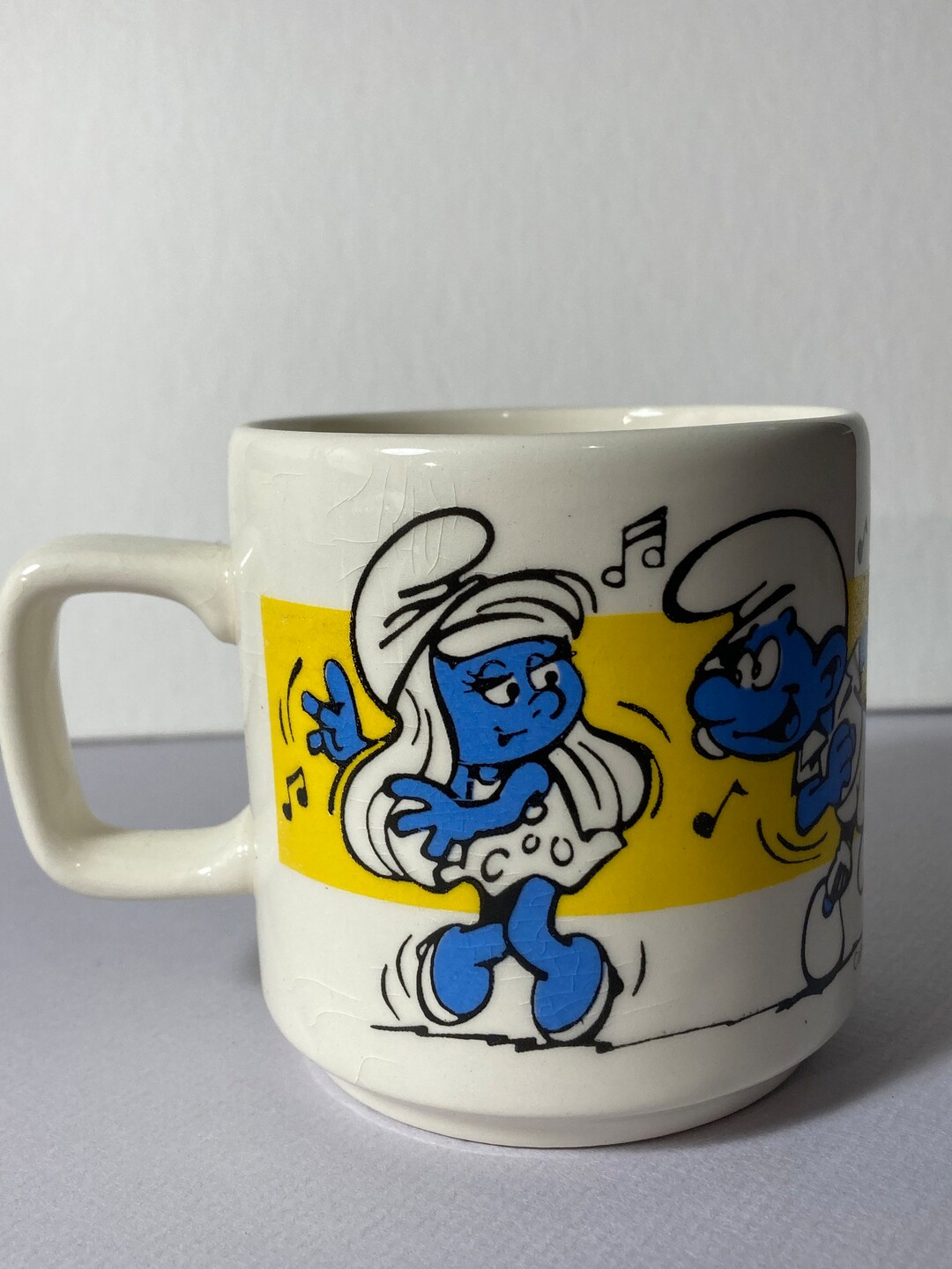 1980's Smurf Mug, Peyo, Dancing Smurfs - Etsy