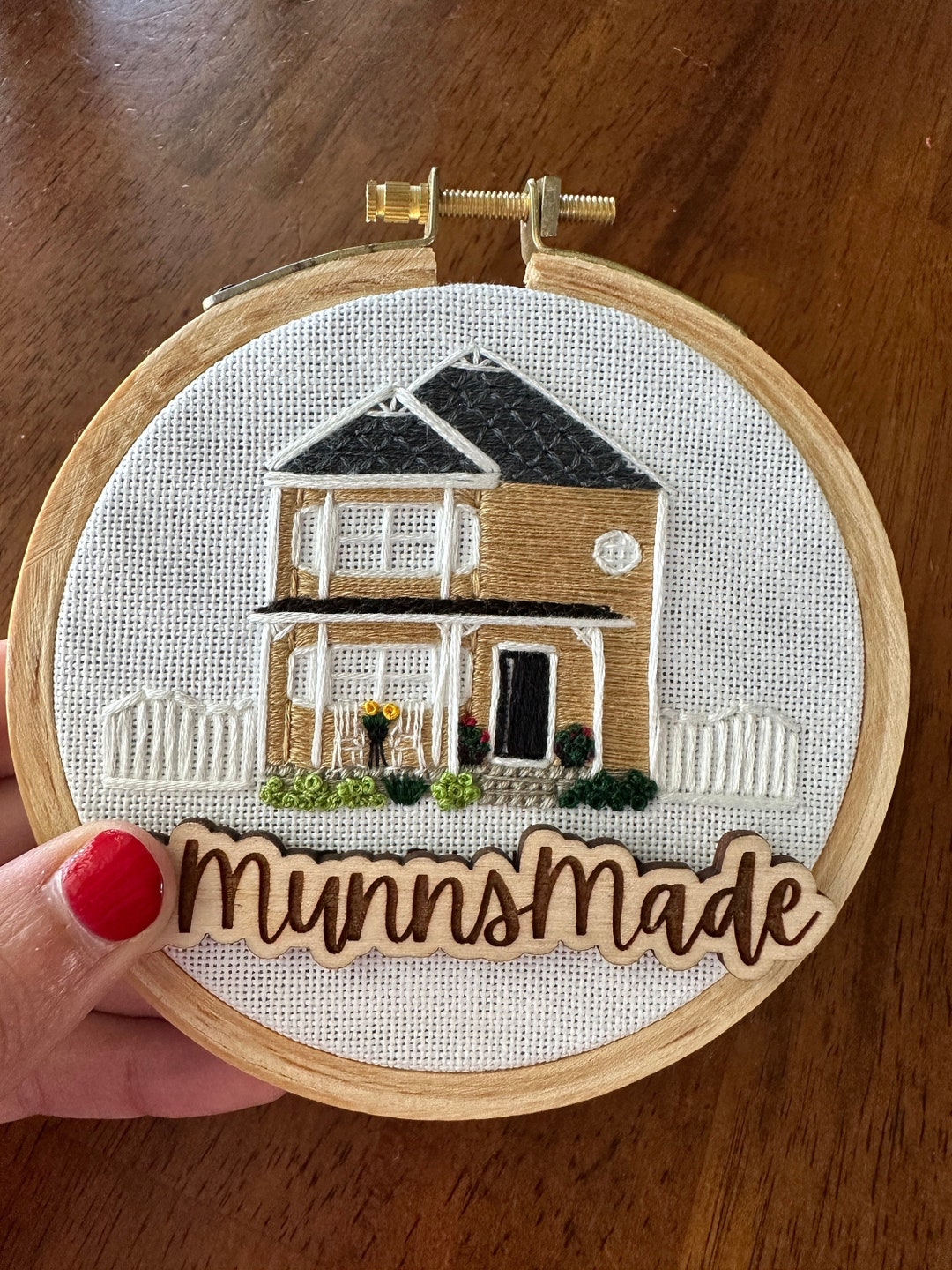 Hand Stitched House Portrait, Realtor Closing Gift for Clients, Real ...