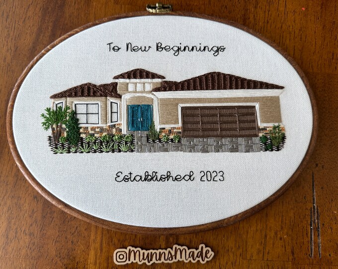 Custom House Embroidery New Home Gift - Etsy