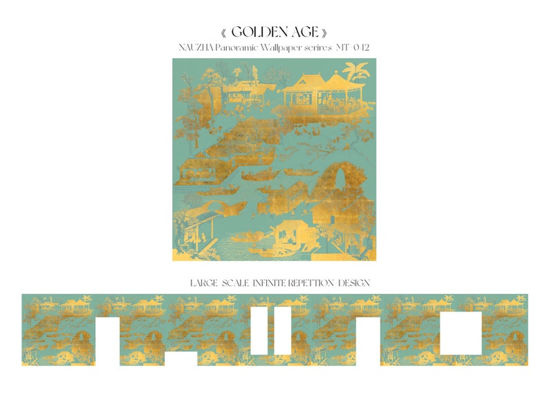 Turquoise Metallic Leaf Chinoiserie Wallpaper – Designer Oriental Mural ...