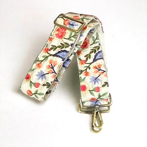 White Embroidered Bag Strap,crossbody Bag Strap, Understated Classic ...