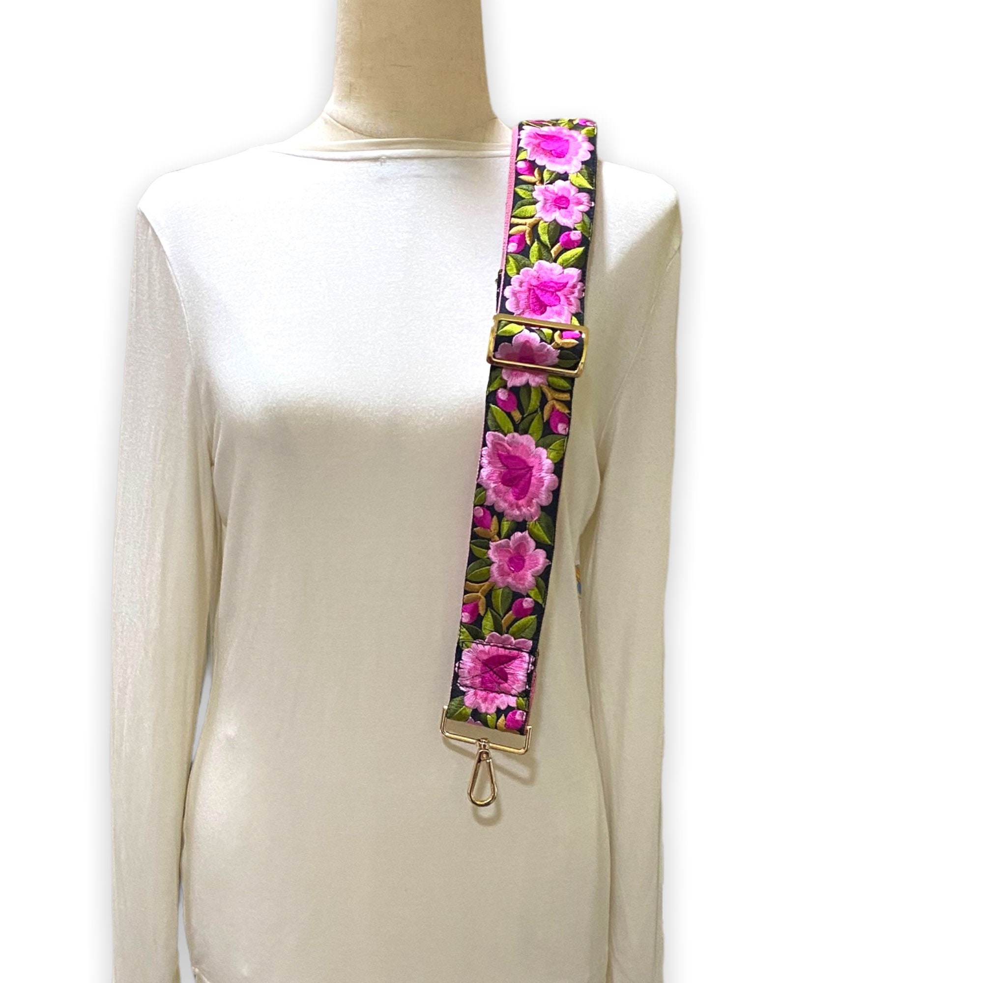 Pink Bag Strappink Floral Bag Strapshoulder Strap for Bags - Etsy