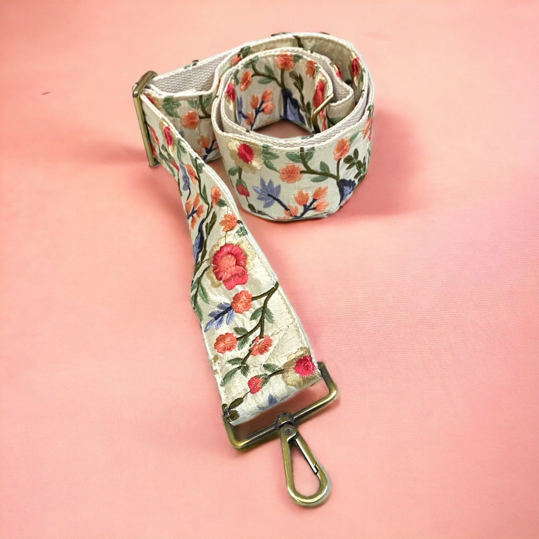 White Embroidered Bag Strap,crossbody Bag Strap, Understated Classic ...