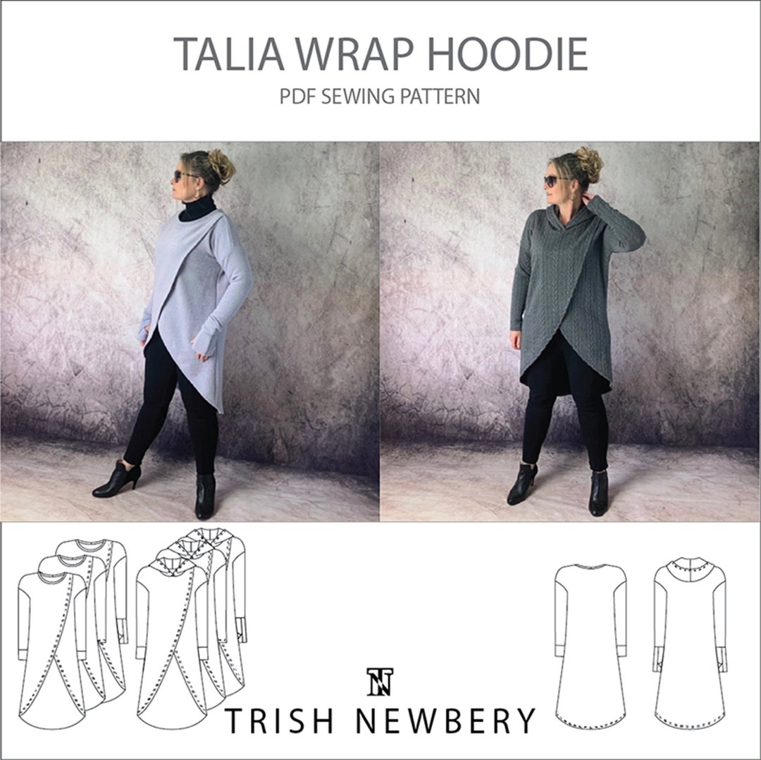 Trish Newbery Design - Talia Wrap Hoodie - Pattern #2030 - PDF Sewing ...